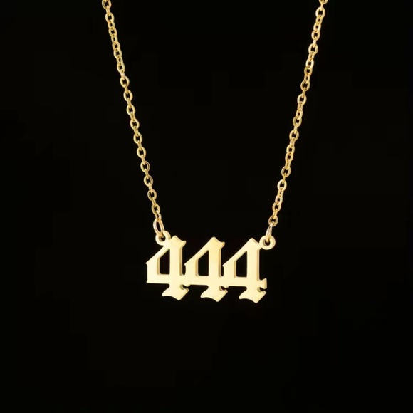 Jewelry | Unisex New Gold Stainless Steel Old English Angel Numbers ...